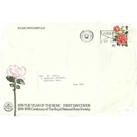 1976 Roses, Large Centenary of the Royal National Rose Society FDC, 8½p ...