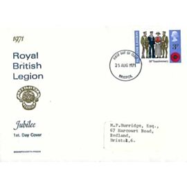 1971 General Anniversaries, British Legion Jubilee FDC, 3p British ...