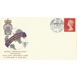 1970 Royal Army Ordnance Corps Donnington Telford 10p FDC