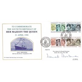 1986 H.M The Queen's 60th Birthday, R N Marriott Ship Stamp Society FDC ...