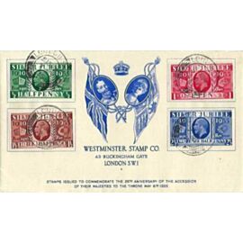 1935 King George V Silver Jubilee, Genuine Westminster Stamp Co. FDC ...