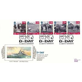 1994 D Day, Presentation Philatelic Services (PPS) Silk No.60 FDC, 50th ...