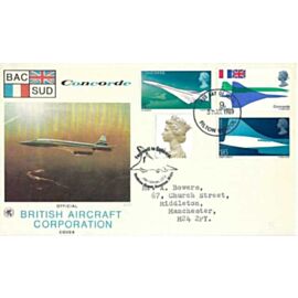 1969 Concorde, BAC SUD FDC, Filton Bristol FDI, Double dated 24th ...