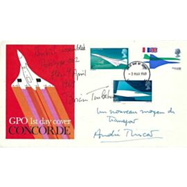 1969 Concorde, GPO FDC, London WC FDI, Signed Brian Trubshaw & Andre ...