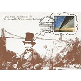1983 Engineering, Cartoon Maxi Card,16p Humber Bridge Stamp First Day ...