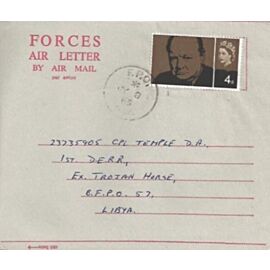 1965 Sir Winston Churchill, 4d Stamp only, Forces Air Letter, FPO 944 cds