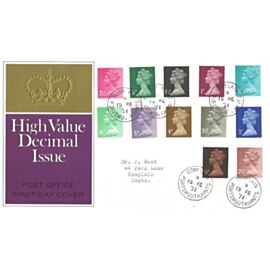 1971 QEII ½p to 9p Decimal Definitives, 1970 GPO FDC, Cowplain ...