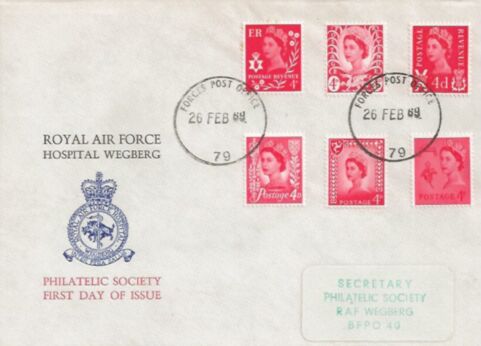 1969, Set of Six 4d Regionals, RAF Wegberg Hospital FDC, Forces Post ...