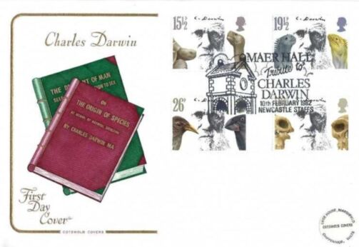 1982 Charles Darwin, Cotswold FDC, Maer Hall Tribute to Charles Darwin ...
